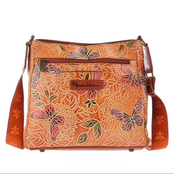 Anuschka | Bags | Nwt Anuschka Tooled Leather Crossbody Bag Adjustable ...